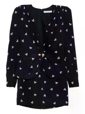 Alessandra Rich Bow-print Mini Dress