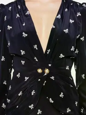 Alessandra Rich Bow-print Mini Dress
