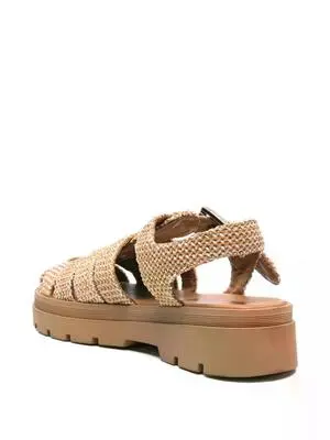 BIBI LOU Woven Texture Flat Sandals - Brown