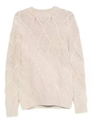 Eleventy Cable-knit Crew-neck Sweater