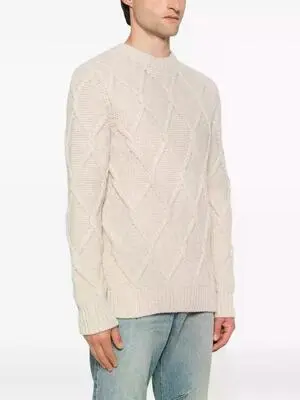 Eleventy Cable-knit Crew-neck Sweater