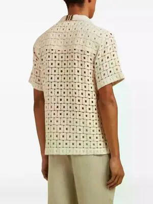 CHE Crochet-pattern Short-sleeve Shirt