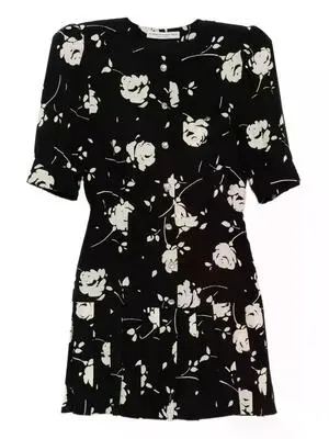 Alessandra Rich Rose-print Mini Dress