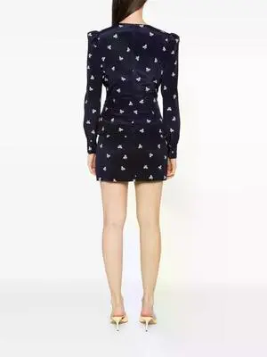 Alessandra Rich Bow-print Mini Dress