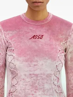 Andersson Bell Velvet Lace-up Long Sleeve Top