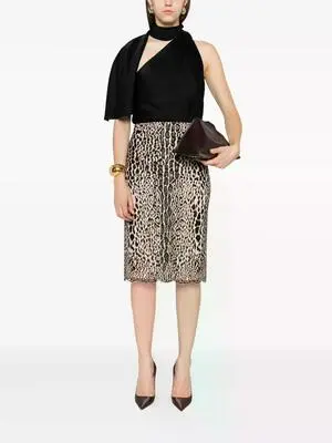 TOM FORD Leopard-print Lace Midi Skirt - Pink