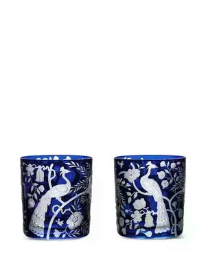 ARTEL Peacock-floral Glass Tumbler