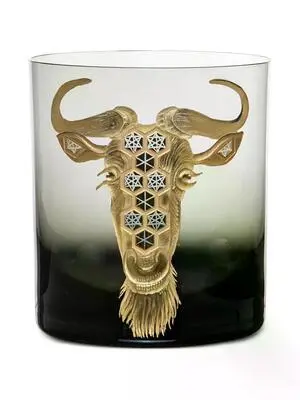 ARTEL African Safari Wildebeest-head Glass - Grey