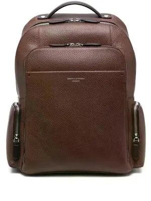 ASPINAL OF LONDON Reporter Leather Backpack - Brown