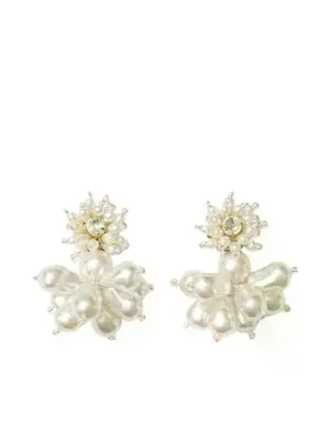 VANINA Crystal-Embellished Pearl Drop Earrings