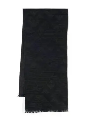 Emporio Armani Eagle-head Jacquard Scarf - Blue