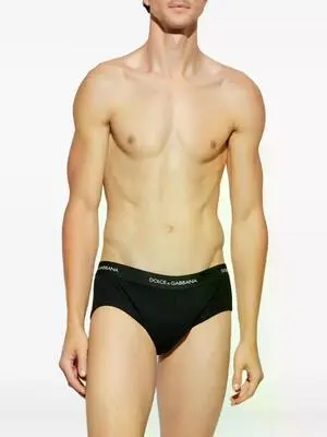 Dolce & Gabbana Logo-waistband Briefs - Black