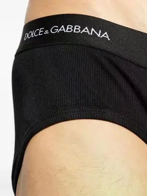 Dolce & Gabbana Logo-waistband Briefs - Black