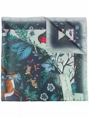 ASPINAL OF LONDON Robin Silk Scarf - Blue