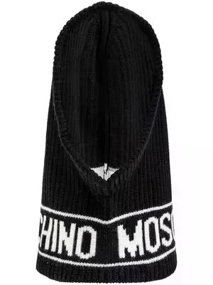 Moschino Logo-intarsia Knit Balaclava - Black