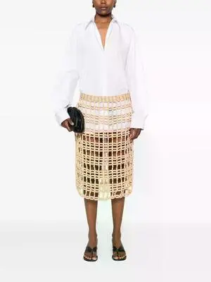 TOTEME Beaded Grid Midi Skirt