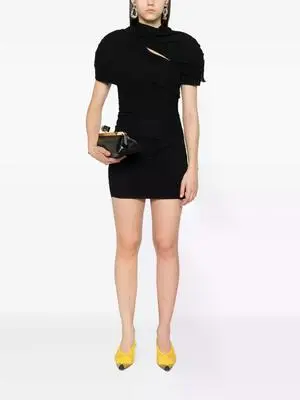 Jacquemus The Castagna Draped Mini Dress - Black