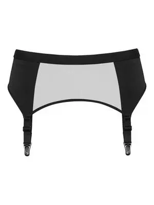 MAISON CLOSE Mesh-panel Garter Belt - Black