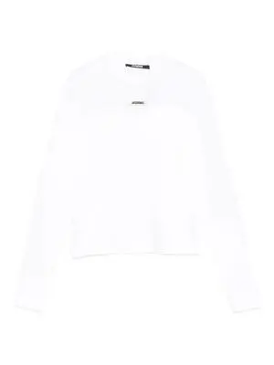 Jacquemus Logo-patch Long-sleeve T-shirt - White