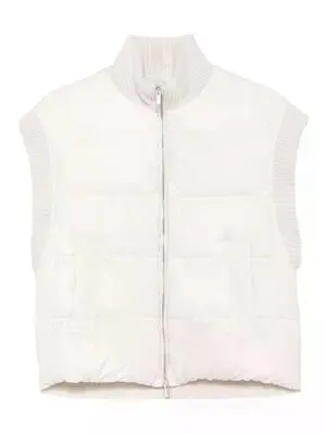 Peserico Quilted Panelled Gilet - Neutrals