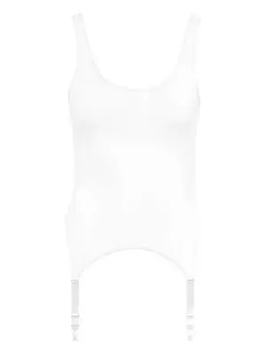 MAISON CLOSE Pure Tentation Garter Bodysuit - White