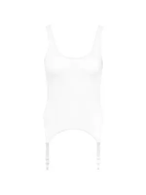 MAISON CLOSE Pure Tentation Garter Bodysuit - White