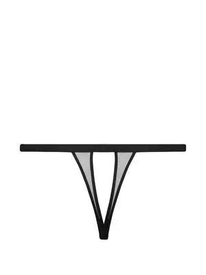 MAISON CLOSE Pure Tentation Openable Mesh Thong - Black
