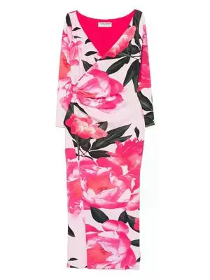 Chiara Boni La Petite Robe Floral-print Wrap Midi Dress - Pink