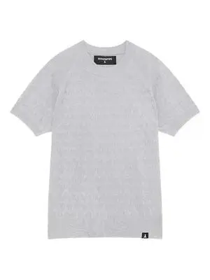 Patrizia Pepe Textured Raglan-sleeve T-shirt - Grey
