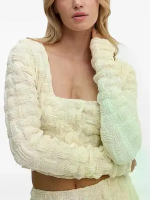 Nanushka Woven Buttoned-up Top