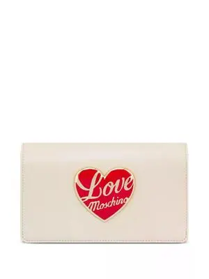 Moschino Heart-plaque Clutch Bag - White