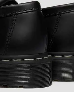 Dr. Martens Adrian White Stitch Smooth Leather Loafers - Black