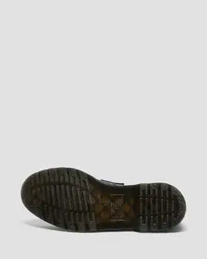 Dr. Martens Adrian White Stitch Smooth Leather Loafers - Black