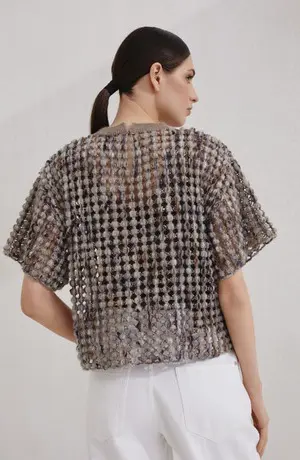Brunello Cucinelli Balloon Net Knit T-shirt