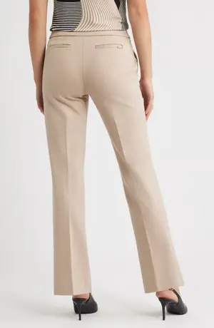 Anne Klein High-waist Pull-on Straight-leg Pants