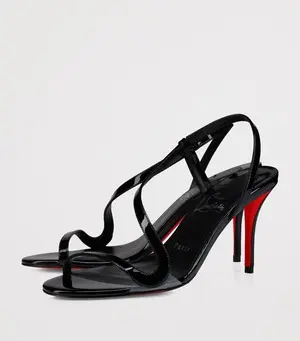 CHRISTIAN LOUBOUTIN Rosa Z Patent Leather Heeled Sandals - Black