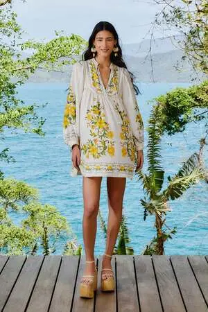 Farm Rio Sicily Lenzing™ Ecovero™ Euroflax™ Mini Dress - Sicily Off-white