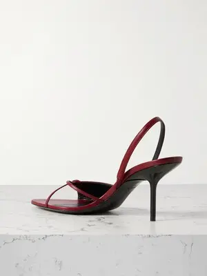 Victoria Beckham Harlow Leather Slingback Sandals - Burgundy