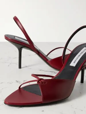 Victoria Beckham Harlow Leather Slingback Sandals - Burgundy