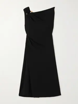 Versace Embellished Draped Crepe-jersey Mini Dress