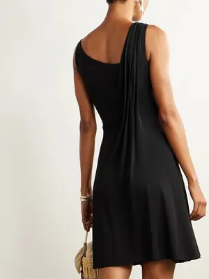 Versace Embellished Draped Crepe-jersey Mini Dress