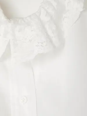 Saint Laurent Lace-trimmed Cotton-poplin Shirt