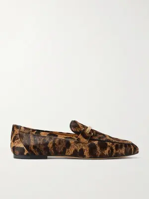Leopard Print Calf Hair Loafers