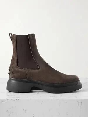 TOD'S Gomma Suede Chelsea Boots - Brown