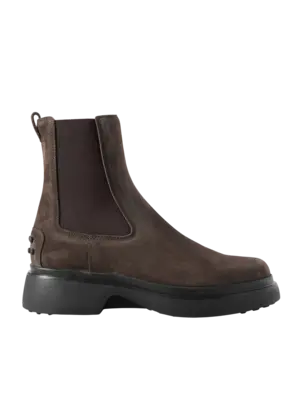 TOD'S Gomma Suede Chelsea Boots - Brown