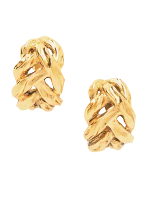 Saint Laurent Tone Clip Earrings - Gold