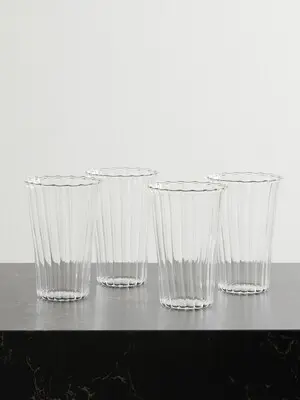 SOPHIE LOU JACOBSEN Le Verre Grand Set Of Six Glass Tumblers - Neutrals