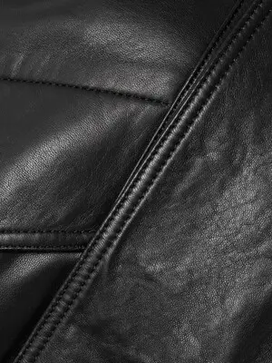 Nour Hammour Ariste Oversized Paneled Leather Jacket - Black