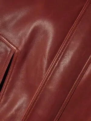 Nour Hammour Dalma Paneled Leather Bomber Jacket