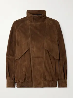 Nour Hammour Ariste Oversized Paneled Suede Jacket